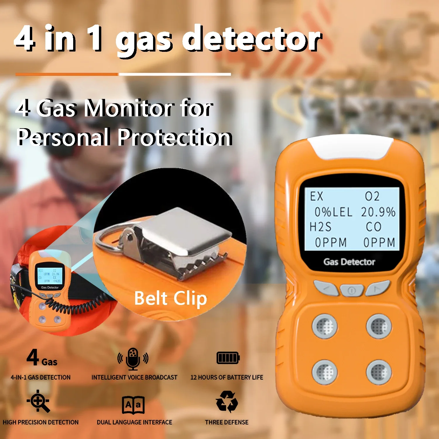 4-in-1-Gas-Detector-CO-H-S-O-LEL-Monitor-Digital-Handheld-Toxic-Carbon ...