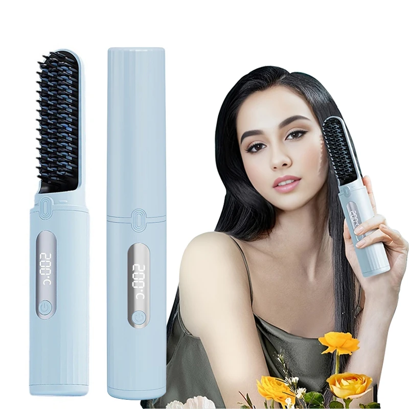 Wireless-Electric-Heating-Straight-Hair-Comb-Rechargeable-Portable ...