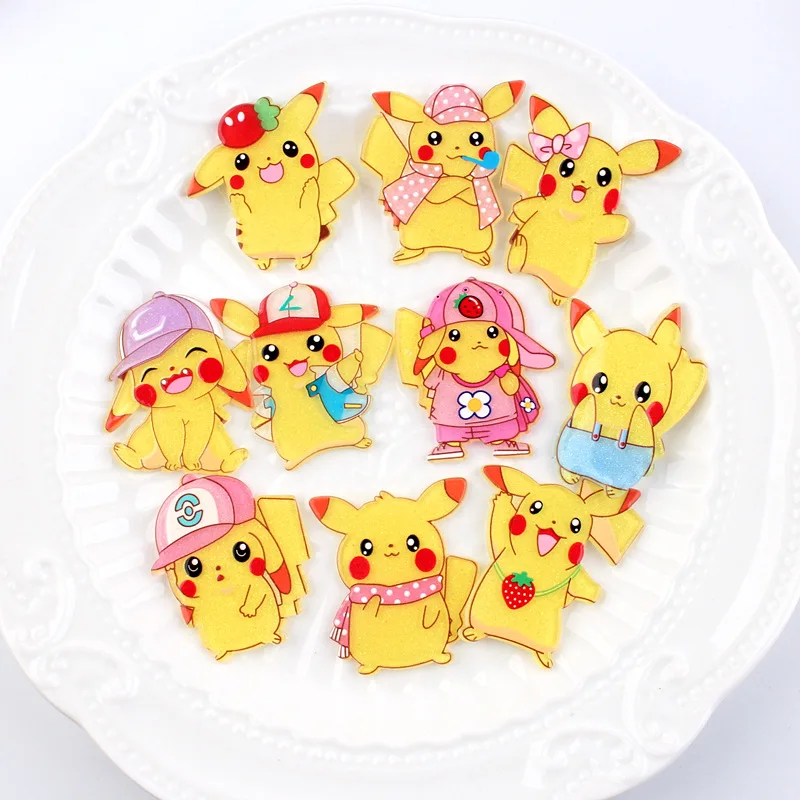 Serie-de-dibujos-animados-acr-licos-Pikachu-10-piezas-piezas-de-espalda ...