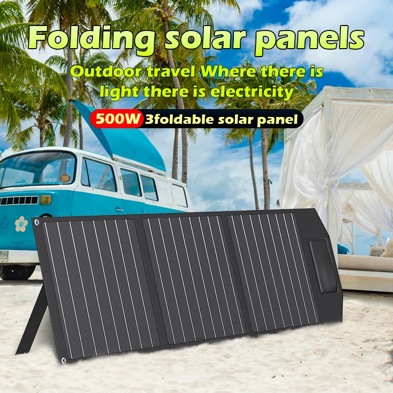 500W-Folding-Solar-Panel-USB-TypeC-Smart-Charge-Portable-Handbag ...