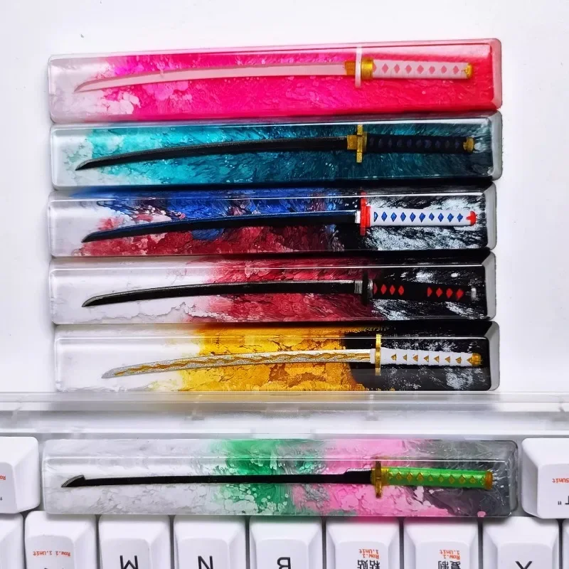 Resin Keycaps Japan Anime Samurai Sword Artisan Keycaps 6.25u Space Bar ...