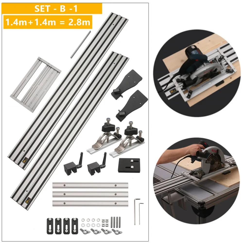 Woodworking-Electric-Circular-Saw-Track-Accu-Cut-Guide-Rail-Set ...