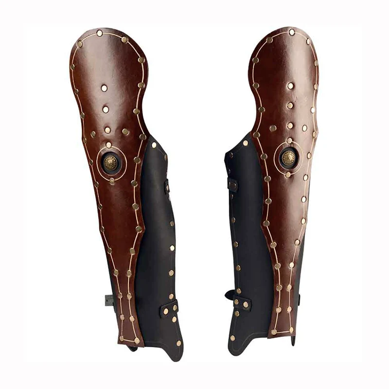 Ancient-Greek-Roman-Gladiator-Legion-Leather-Knee-Greaves-Leg-Armor ...