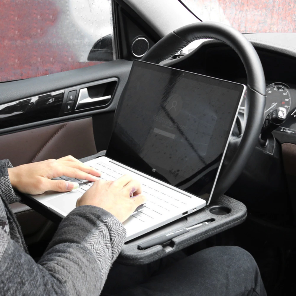 Drink-Food-Tray-Board-Flexible-Car-Steering-Wheel-Dining-Table-Bracket ...