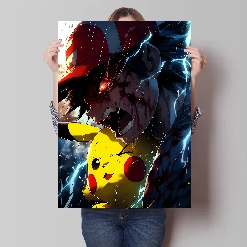 Figuras de anime de Pokémon Fight, Xiaozhi Anger Pikachu, pintura en ...