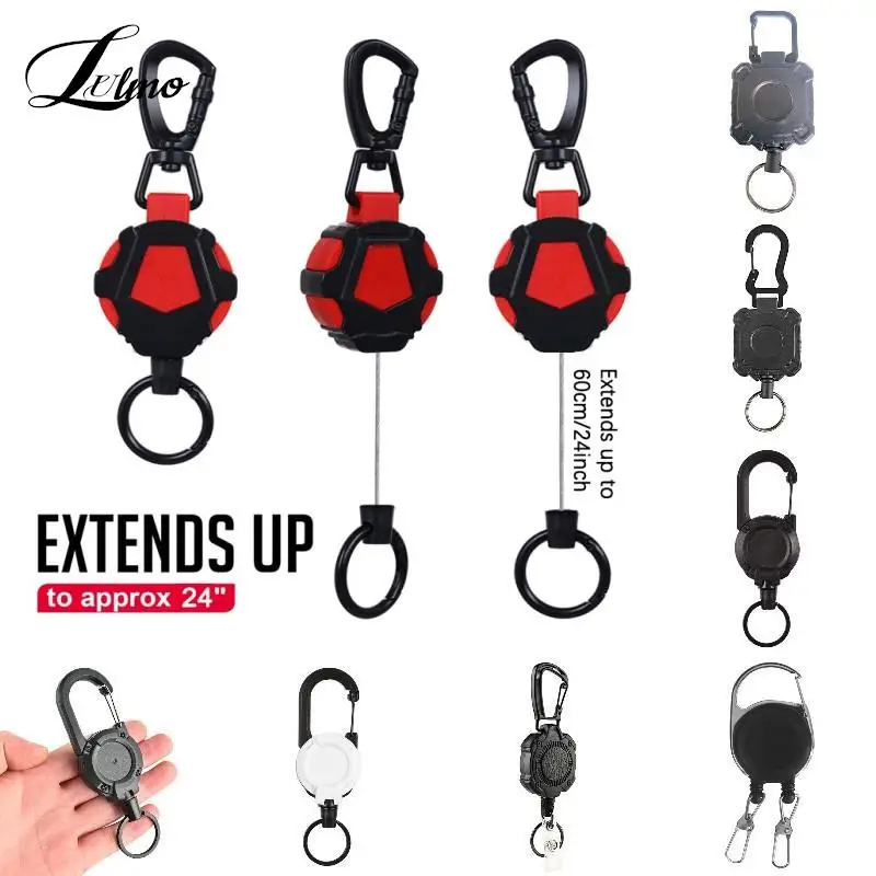 1Pc-Anti-theft-Metal-Easy-to-pull-Buckle-Rope-Elastic-Keychain-Sporty ...