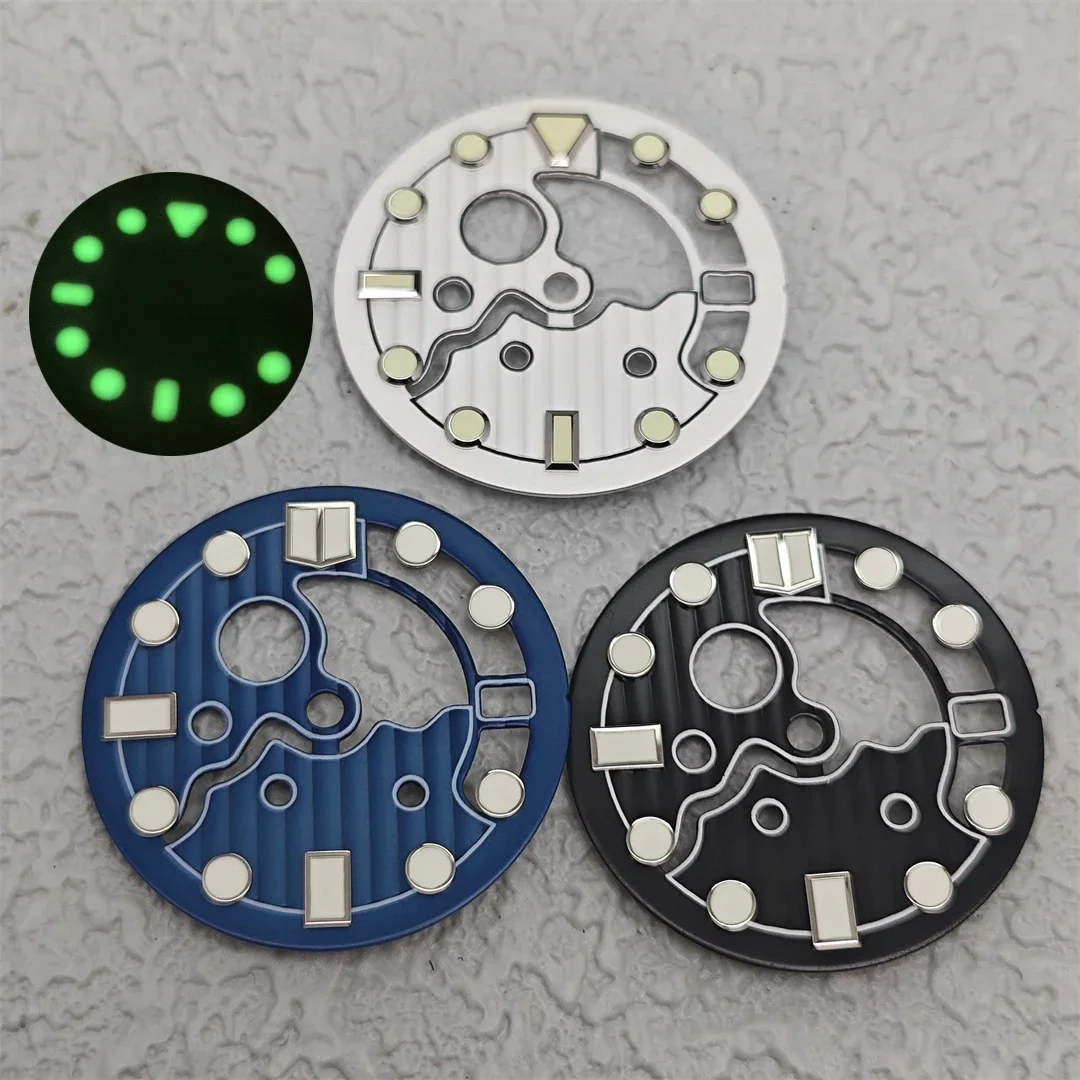 NH35 Skeleton Dial 28.5mm C3 Green Luminous Watch Dial for NH35/36 ...