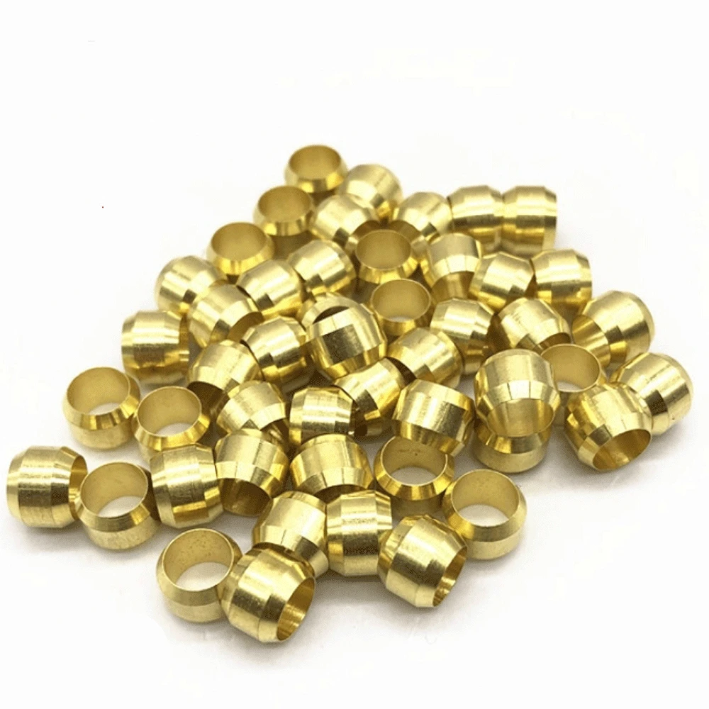 10 pcs 3 4 5 6 8 10mm Brass Ring Sleeve for Compression Tube Union ...