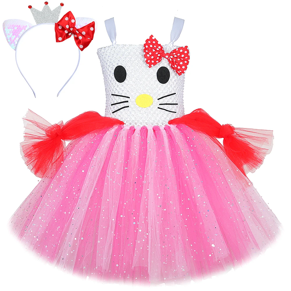 Sparkly-Pink-Cartoon-Kitty-Costumes-for-Baby-Girls-Cute-Cat-Ballet ...