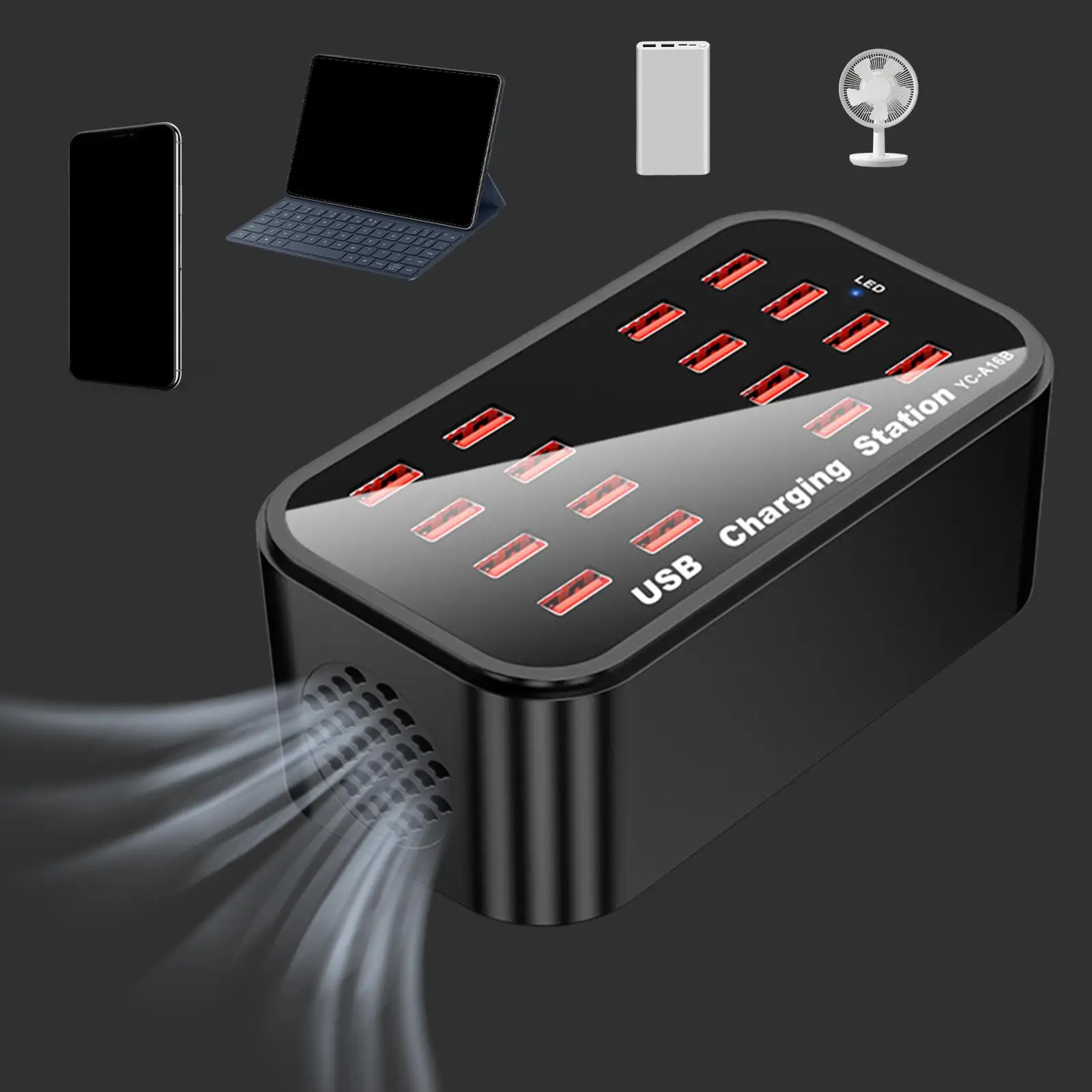 16-Port-USB-Charging-Station-Portable-Gatherings-Bedroom-Shops-Travel ...