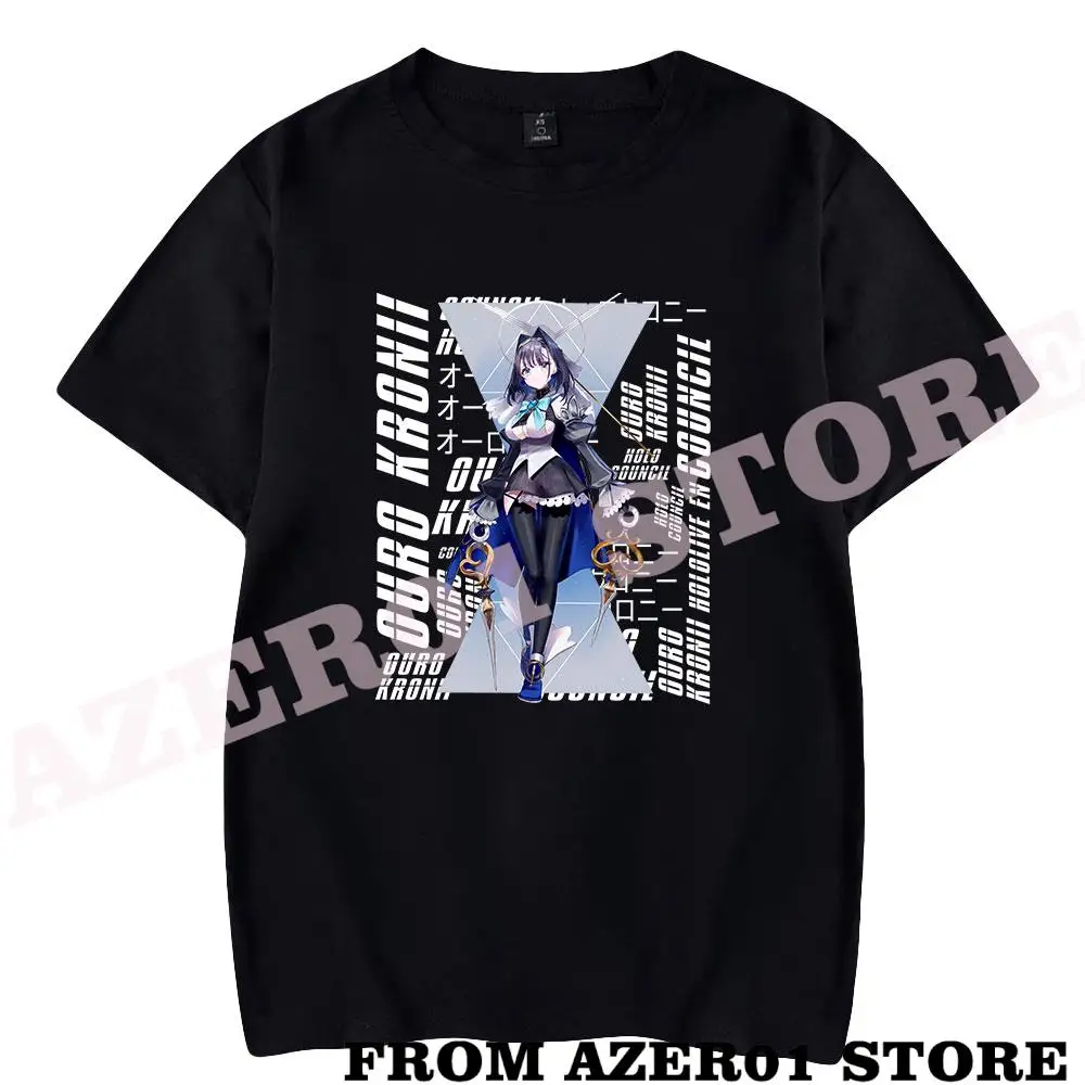 HOLOLIVE Vtuber Ouro Kronii Merch เสื้อยืดพิมพ์ฤดูร้อน Street ผู้ชาย ...