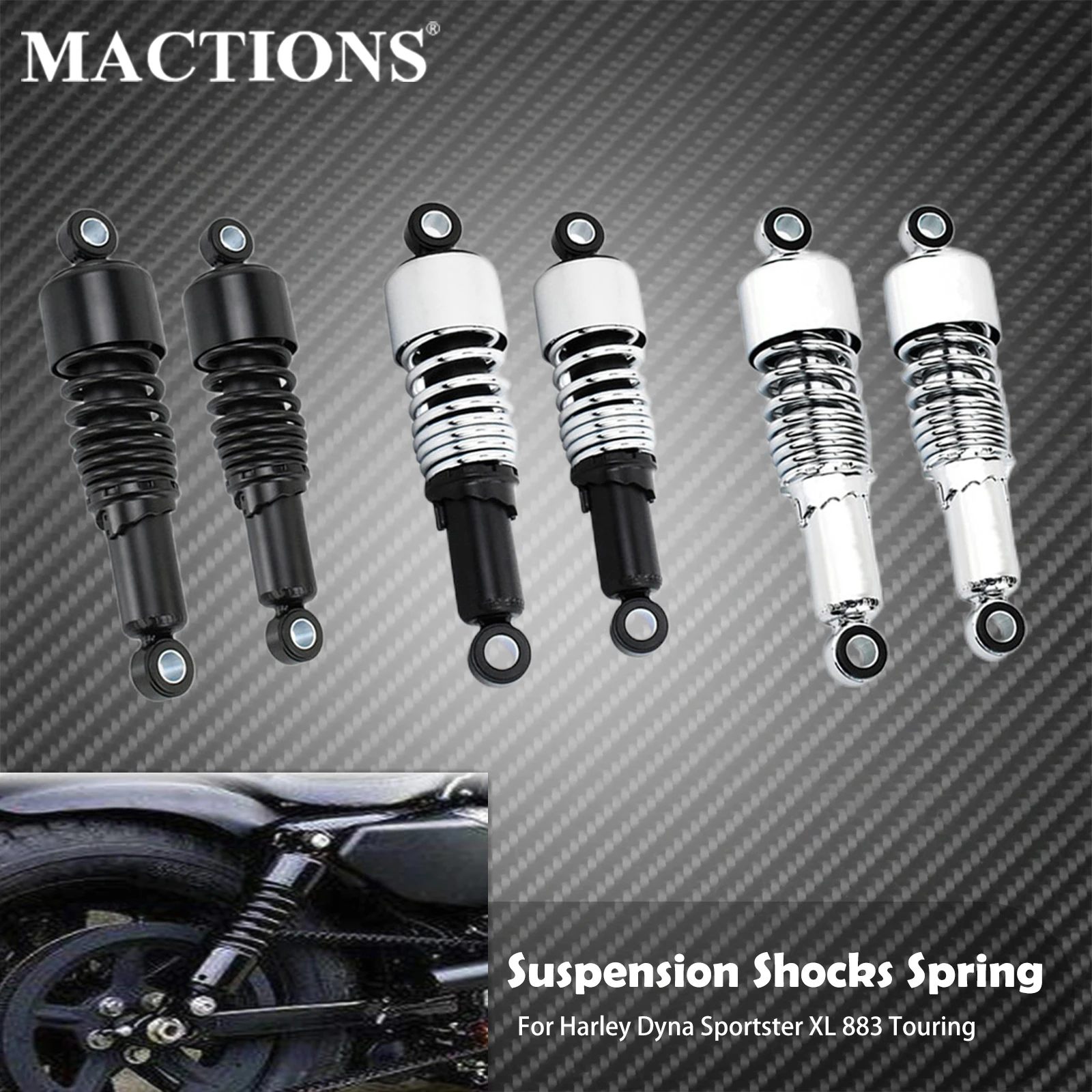 2xmotorcycle 267mm Rear Shock Absorber Adjustable Shocks Spring For ...