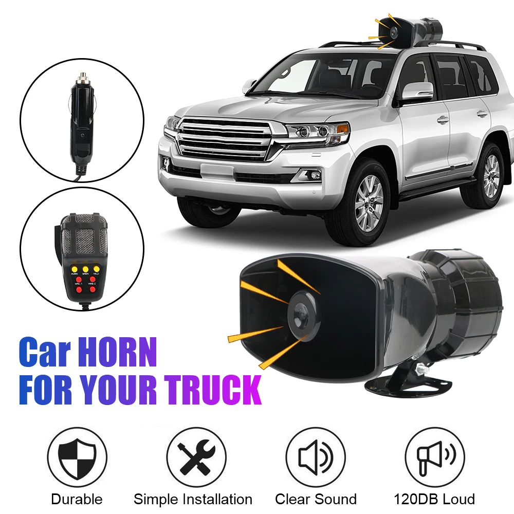 12v-100w-Multi-Ton-Claxon-Horn-120db-laute-Mehrzweck-Auto-Hupe-Auto ...