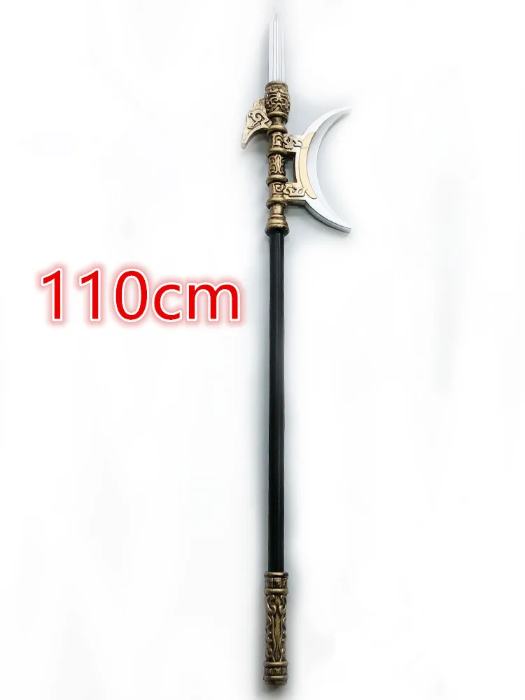 Cosplay 1:1 Chinese Advanced half moon halberd Sword Gun Weapon Three ...