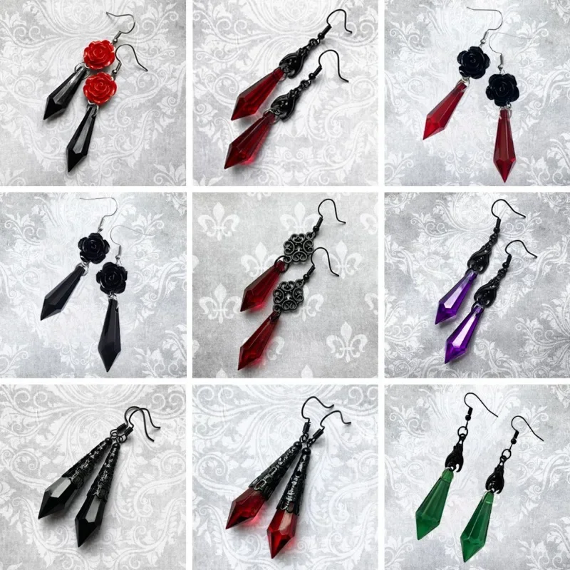 Gothic-Vampire-Dark-Bat-Personalized-Earrings-Vintage-Geometric-Blood ...