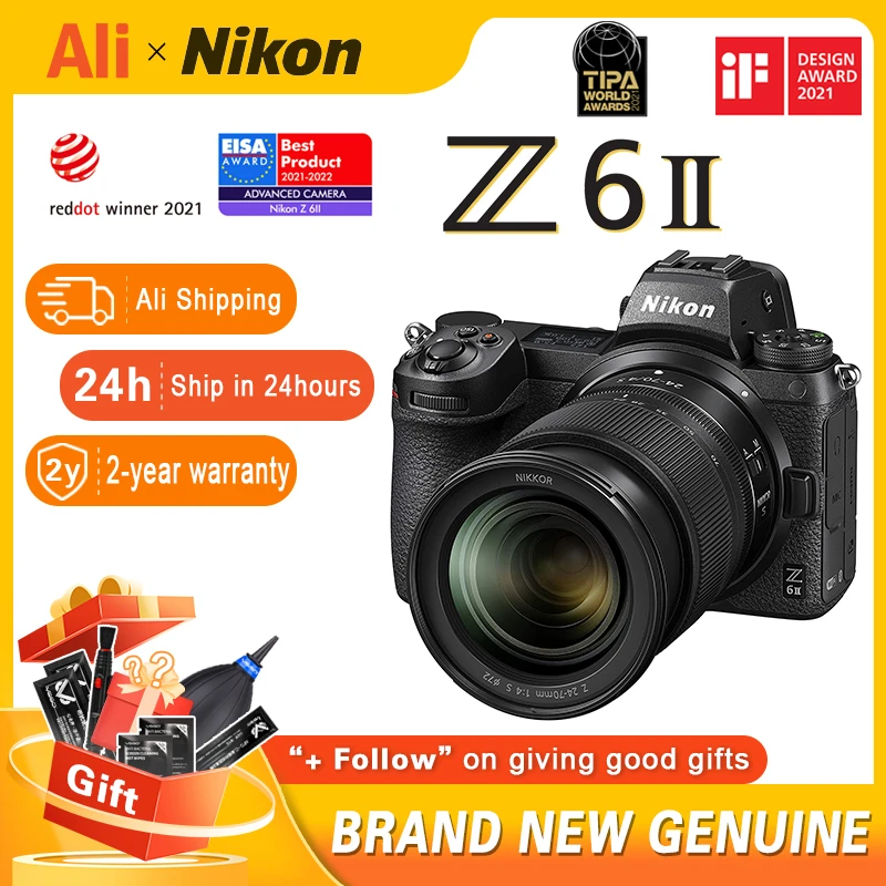 니콘 Z6 II FX 포맷 미러리스 카메라 디지털 카메라 옵션, NIKKOR Z 24 200mm f/4 6.3 VR 렌즈 또는 NIKKOR Z 24 70mm f/4 S 렌즈 ...