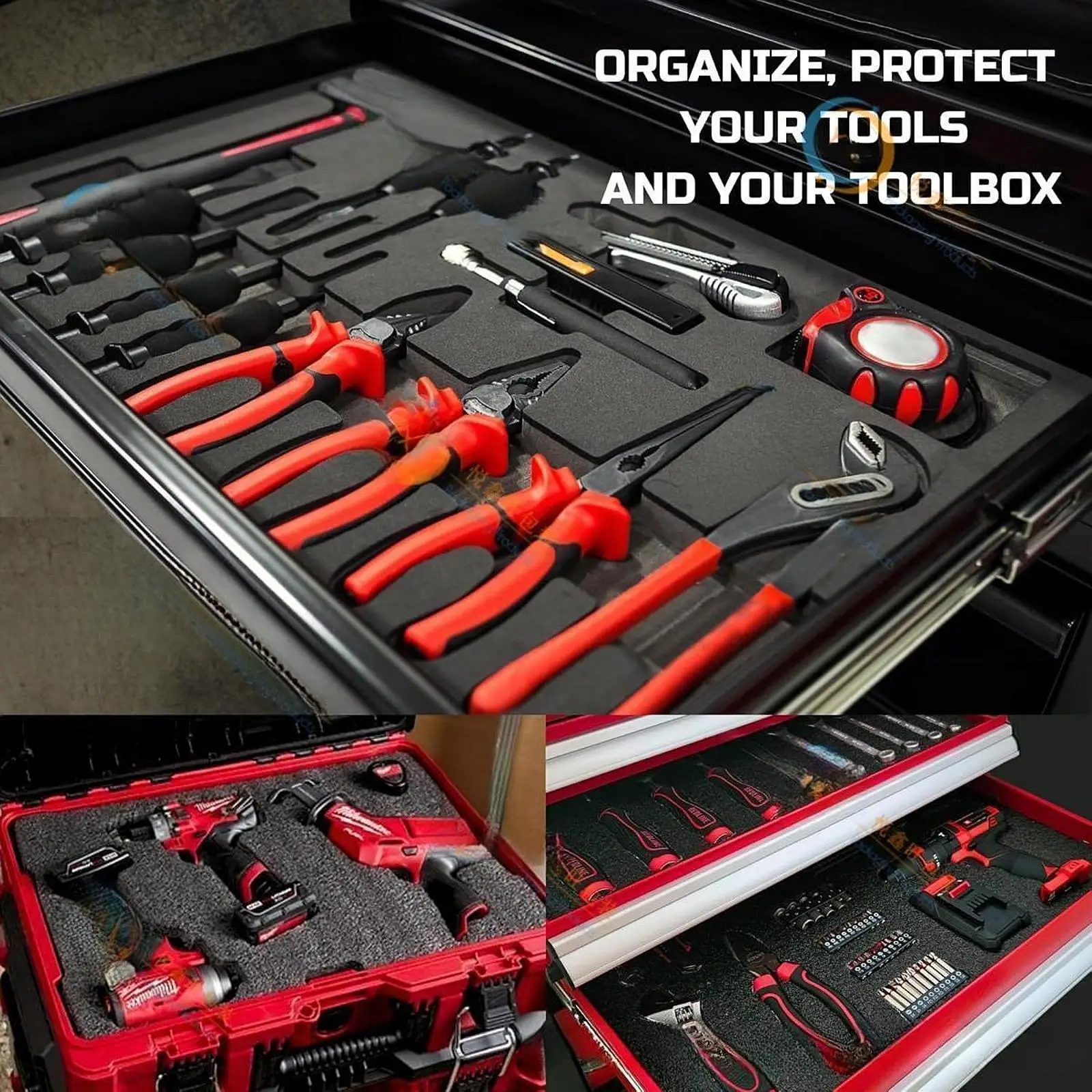 5Pcs/Set Tool Box Foam Insert Tool Shadow Insert Removable for Tabletop ...