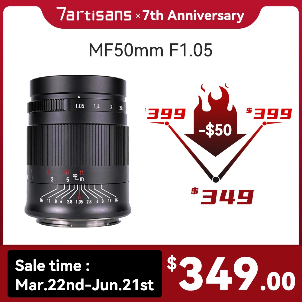 7artisans 7 artisans 50mm F1.05 Full-Frame Large Aperture Portrait Lens ...
