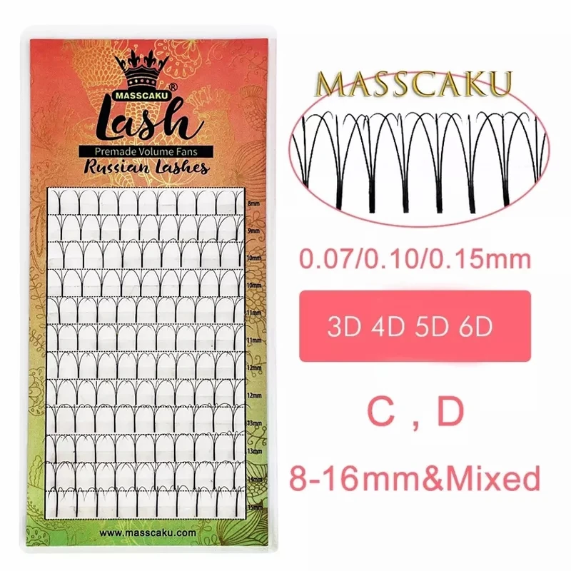 Masscaku Lashes Premade Volume Fans 3d/4d/5d/6d Lash Russian Volume Pre ...