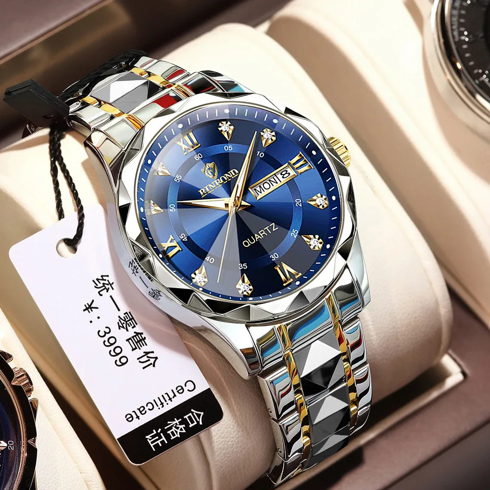 BINBOND-reloj-de-cuarzo-para-hombre-cron-grafo-con-doble-Calendario ...