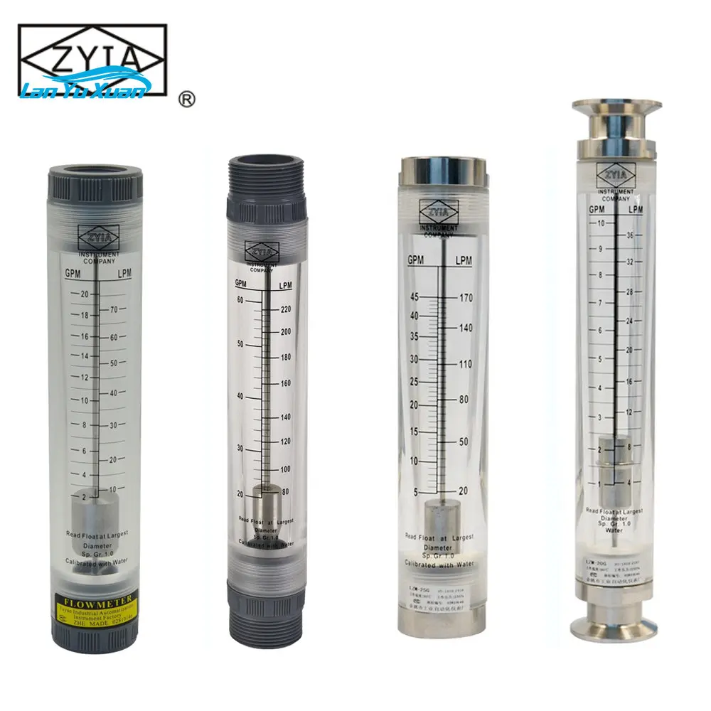 High accuracy inline tube acrylic natural gas Variable Area flow meter ...
