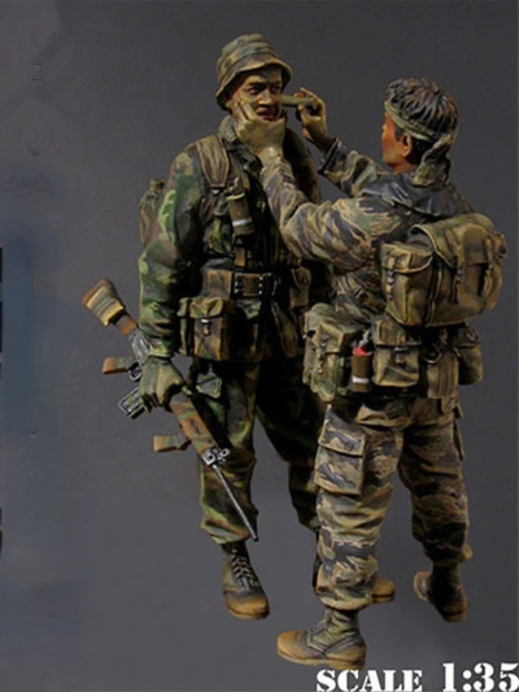 1:35 Vietnam War US Army (2 Figures) Resin Figure Kit DIY Toy ...