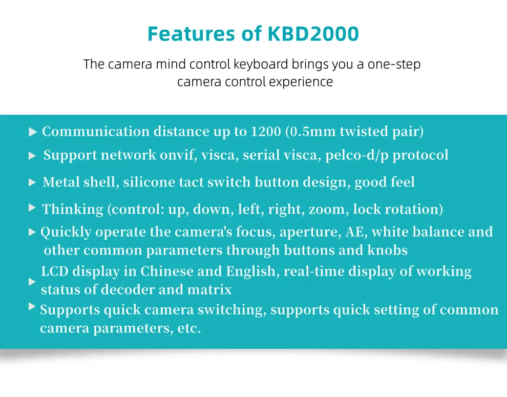 Camera Control Keyboard Network ONVIF VISCA Pelco-d/p Protocol Joystick ...