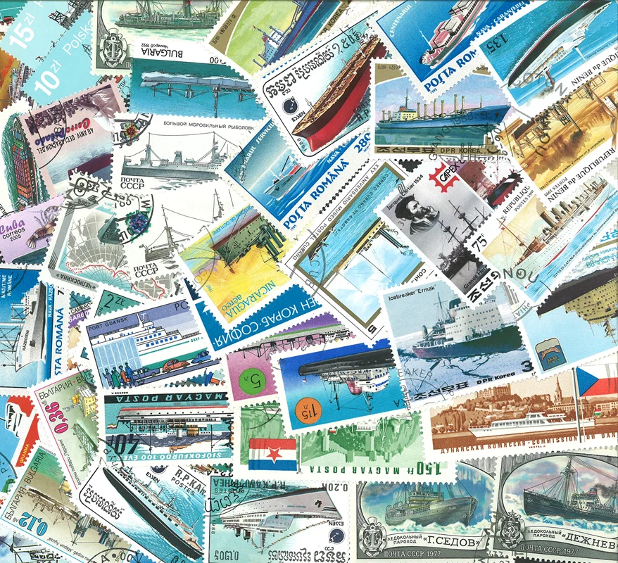 Lot-50-100pcs-sailboat-Ship-Steam-Boat-Original-Stamps-with-Postage ...