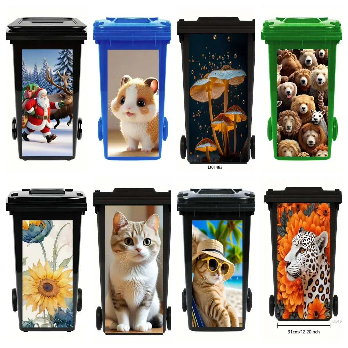31x70cm Waterproof Trash Bin Sticker Full Cover Self-Adhesive Vinyl ...
