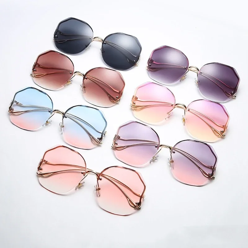 female-Luxury-Round-Gradient-Sunglasses-Women-Metal-Curved-Temples ...