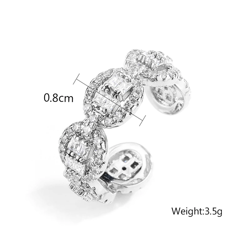 UILZ-Luxury-Zircon-Silver-Color-Honeycomb-Open-Rings-for-Woman-New ...