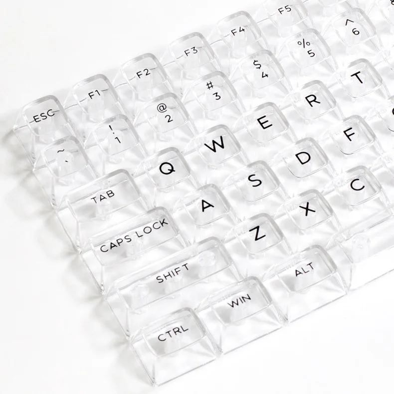 132 Keys Crystal Transparent PC Keycaps For Cherry MX Switch Mechanical ...