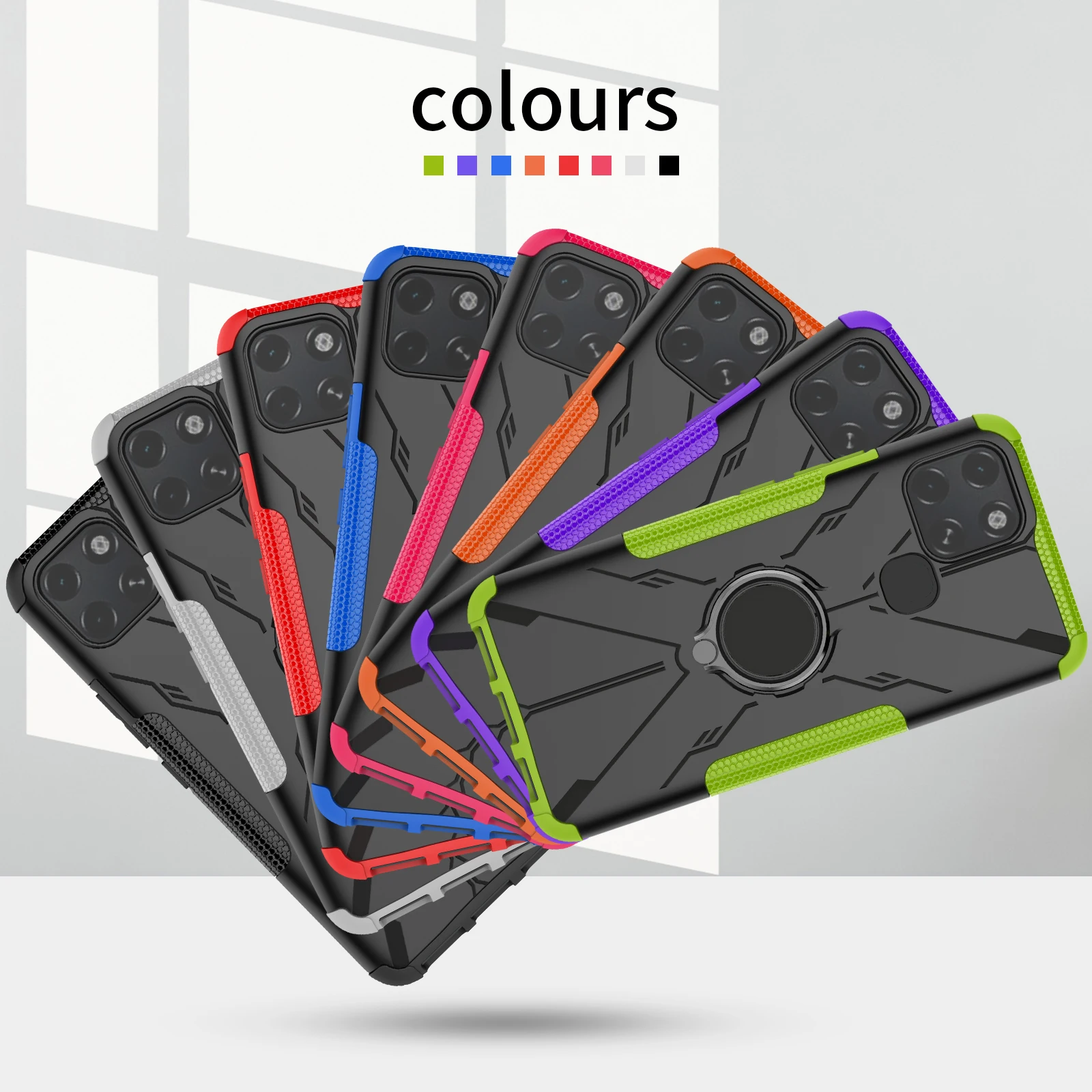 Shockproof-Armor-Case-for-Infinix-Smart-6-Magnetic-Stand-Ring-Bracket ...