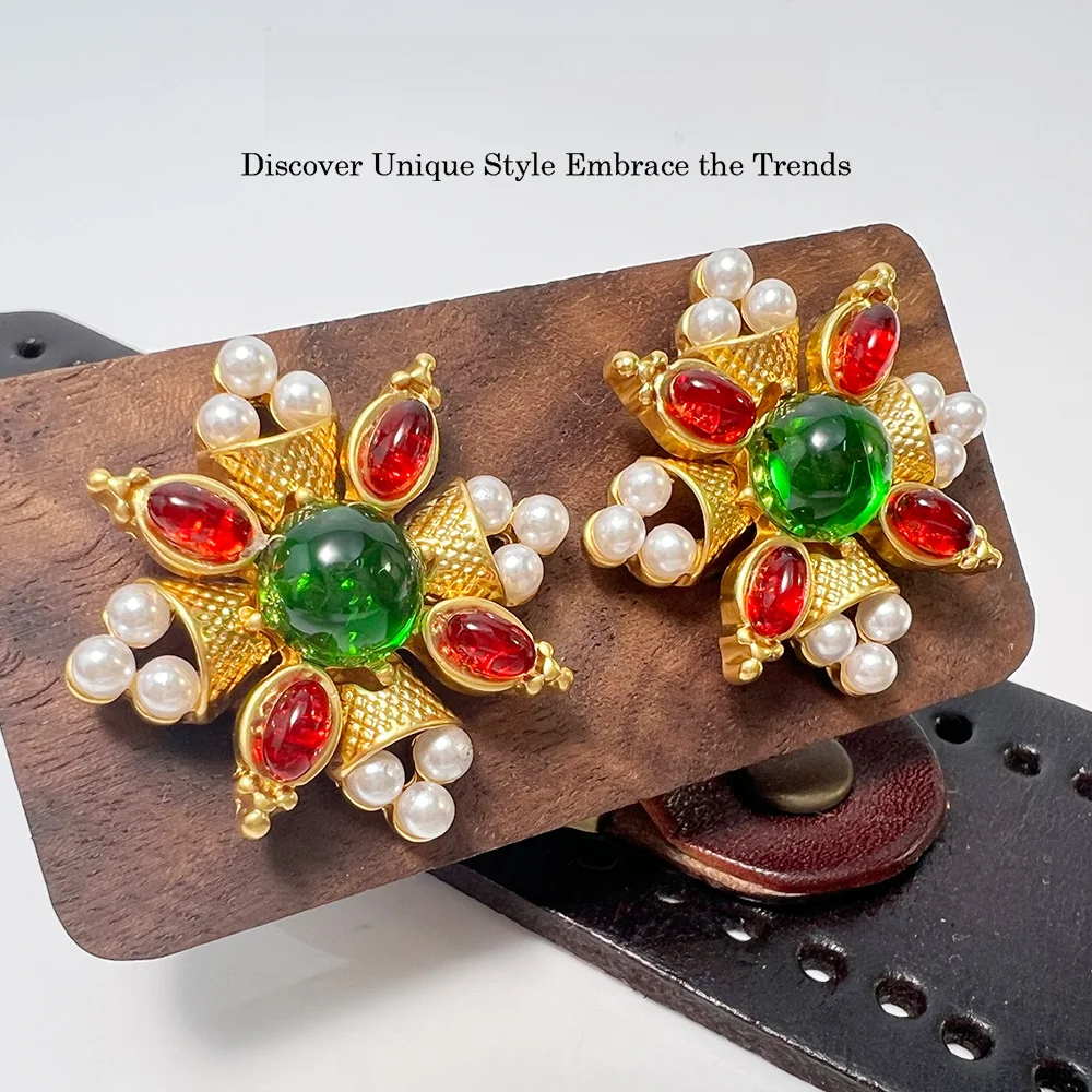 Copper-plated-Gold-plated-Baroque-Pearl-Earrings-Unique-Design-Medieval ...