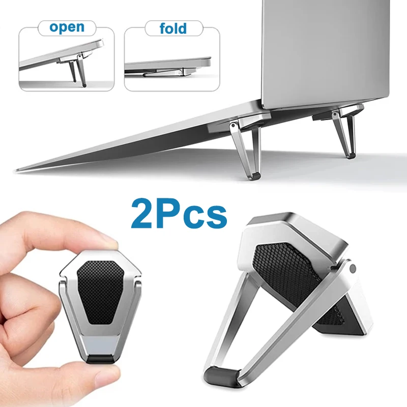 2Pcs-Desktop-Foldable-Laptop-Stand-Base-Portable-Small-Metal-Base ...