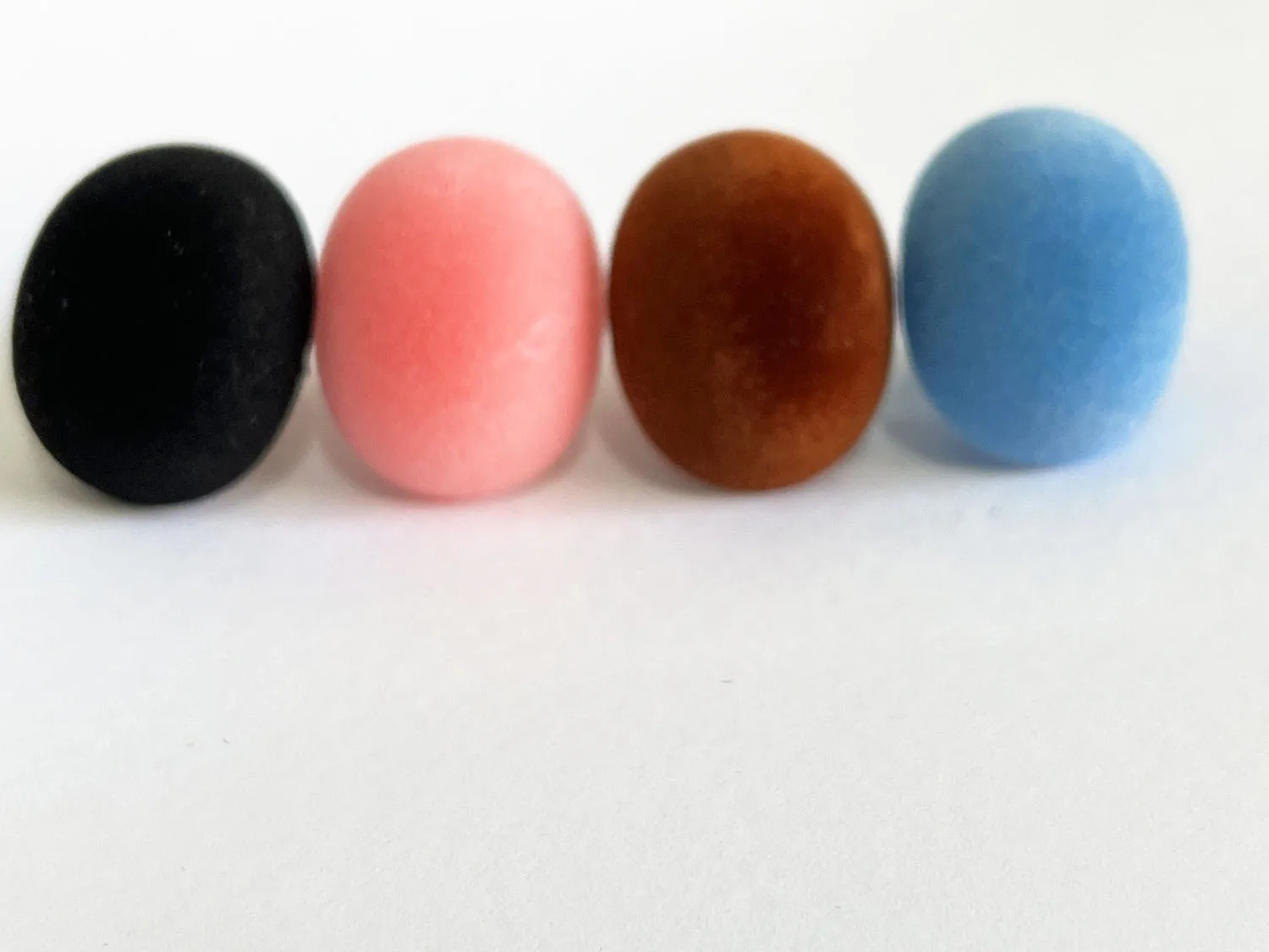 100pcs-19x24mm-Oval-black-blue-pink-brown-color-flocking-toy-nose ...