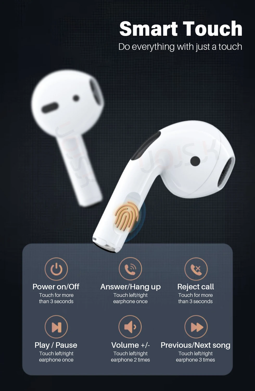 Original Wireless Bluetooth Earphones In Ear Earbuds Sports Noise ...