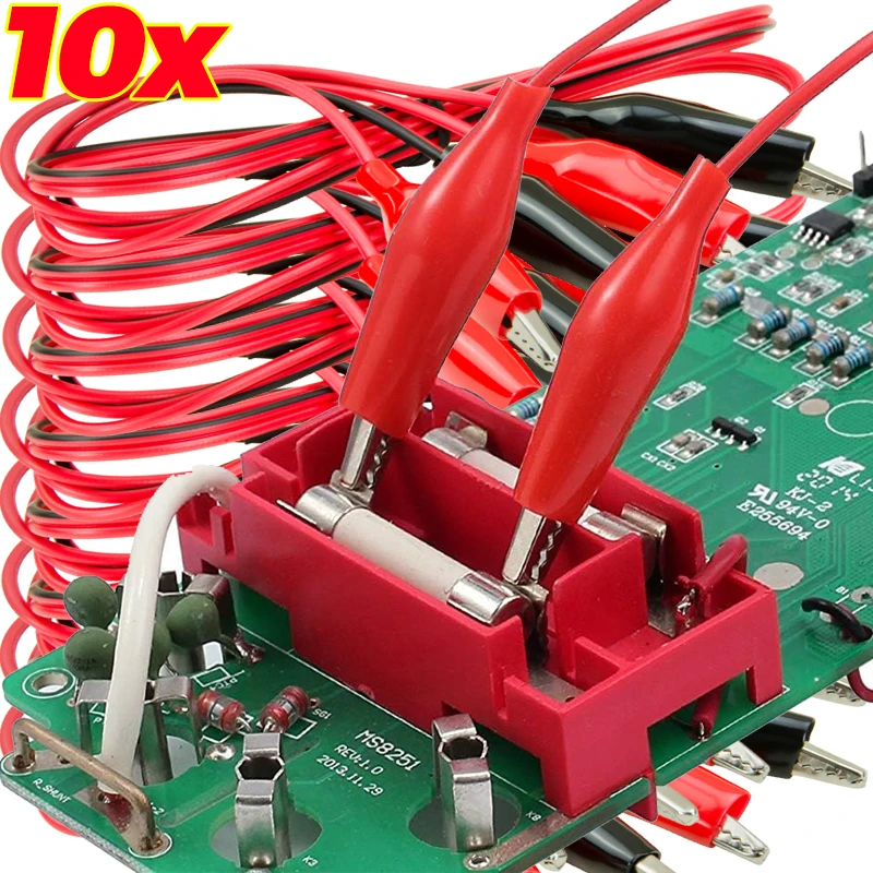 Alligator Clip Electrical Test Wire Insulated Test Leads Double Ended ...
