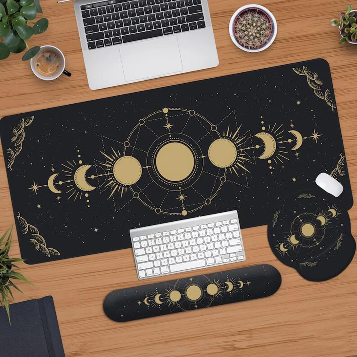Tapete de Mesa Longo Teclado Astrologia, Grande Mouse Pad, Fase da Lua ...