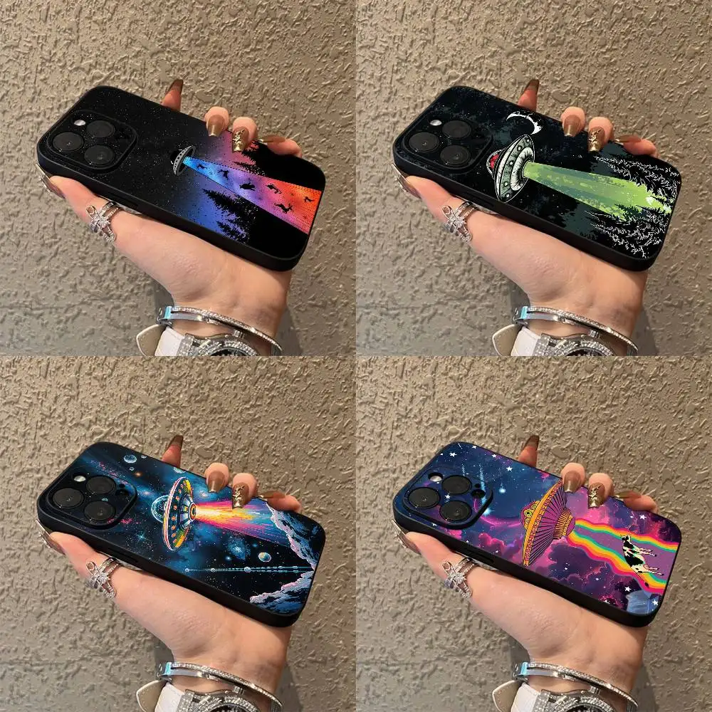 Funny Space UFO Alien Thing Phone Case For iPhone 16,15,14,13,12,11,Pro ...