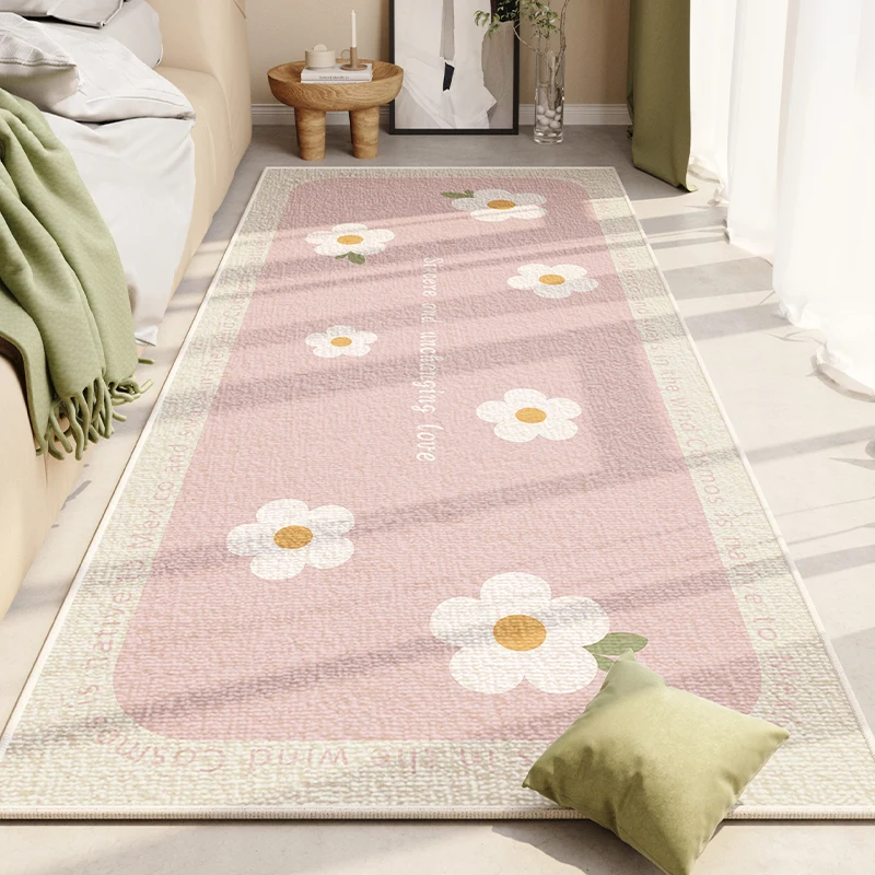 Nordic-Simple-Bedside-Rug-Cute-Flower-Girl-Rugs-for-Bedroom-Large-Area ...