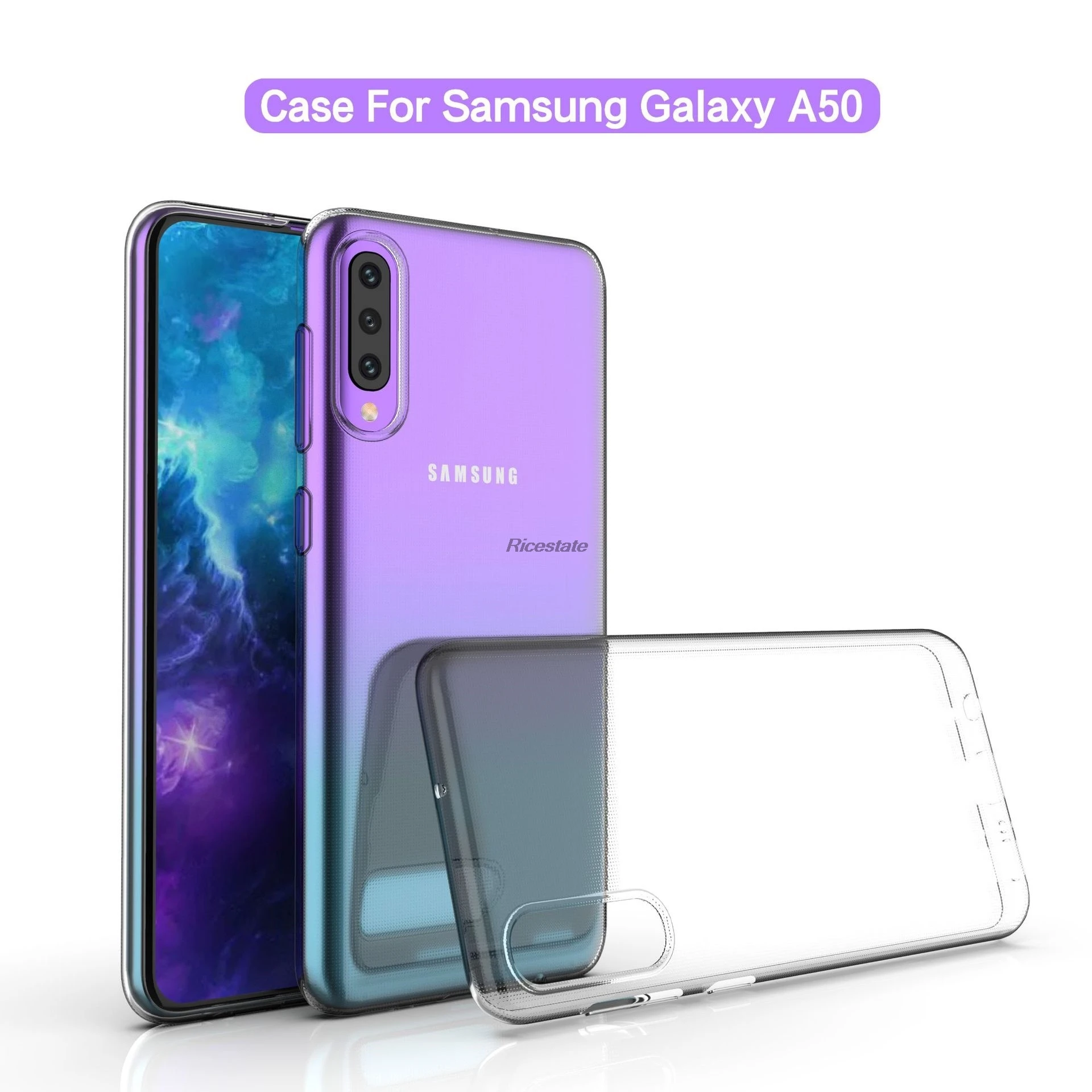 Ricestate-Clear-Case-for-Samsung-A50-Transparent-Soft-TPU-Phone-Back ...