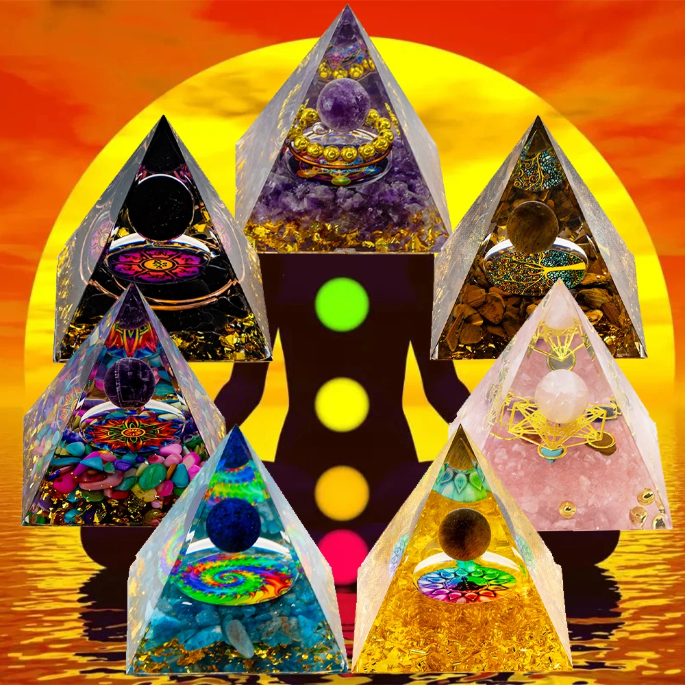 Natural-Crystal-Energy-Generator-Pyramid-Reiki-Healing-Resin-Amethyst ...