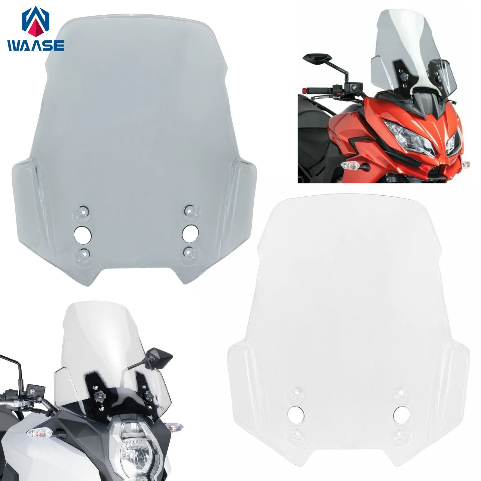 Waase Windshield Para Kawasaki Versys 650 2015 2016 2017 2018 2019 2020 ...