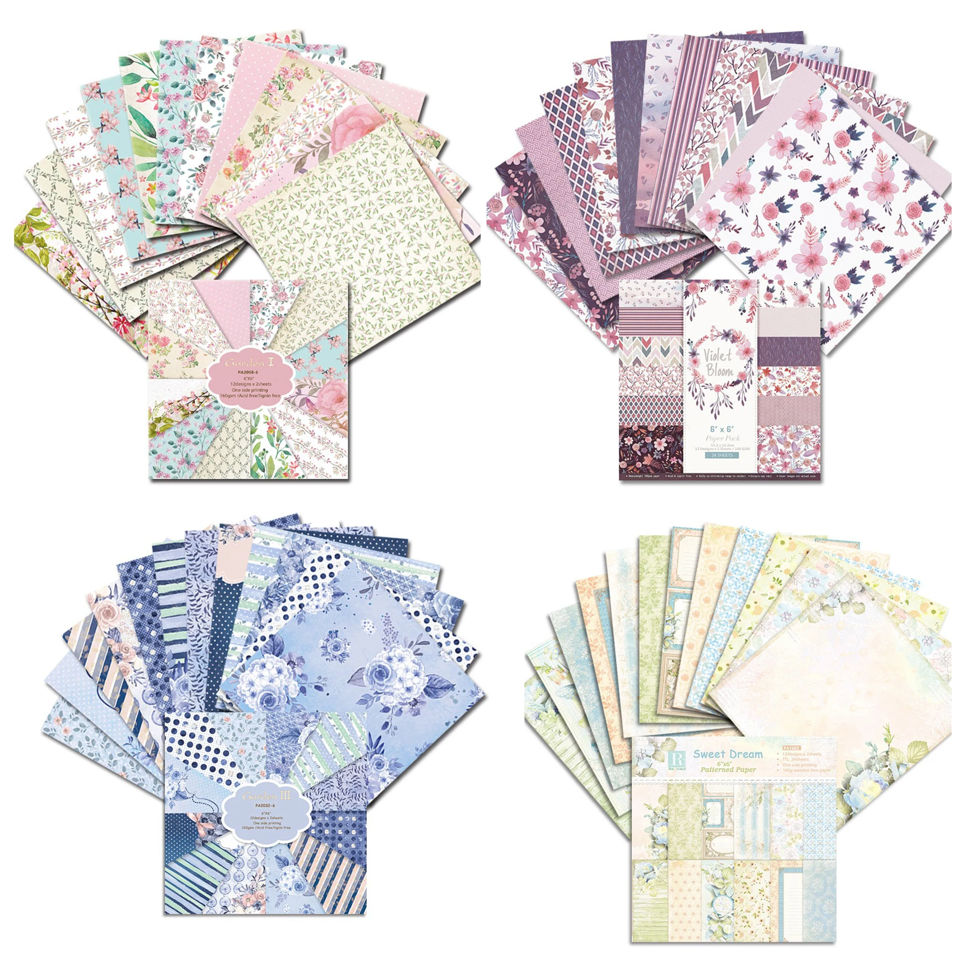 Alinacutle-Junkjournal-Colorful-Paper-Pack-24-sheets-6-Patterned-Paper ...