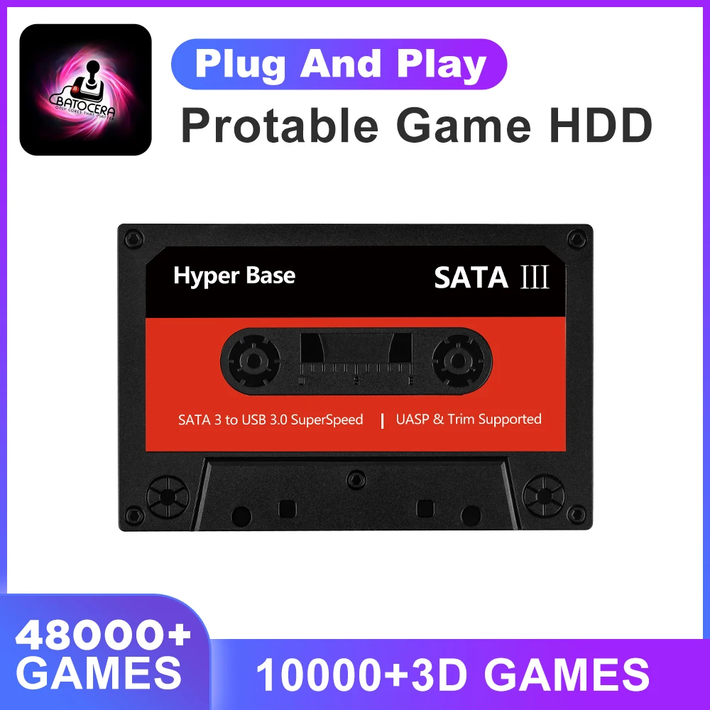 Batocera 35.linux 500G External HDD Game Hard Drive Disk Game Consoles 48000+Games For PSP/MAME ...