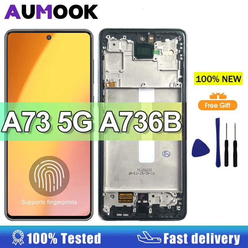 New AMOLED For Samsung Galaxy A73 5G LCD Display Touch Screen Digitizer ...