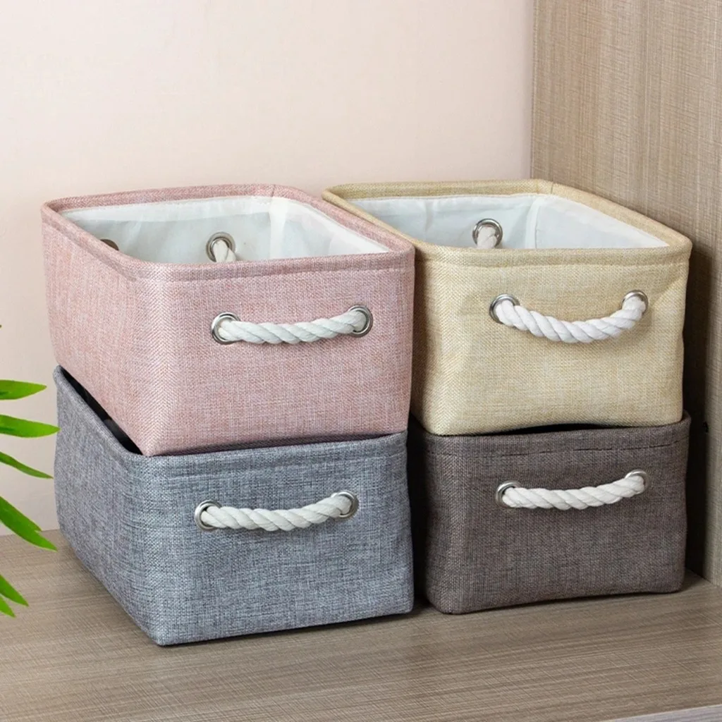 Folding-Storage-Baskets-Kids-Toys-Organizer-with-Handle-Clothes ...