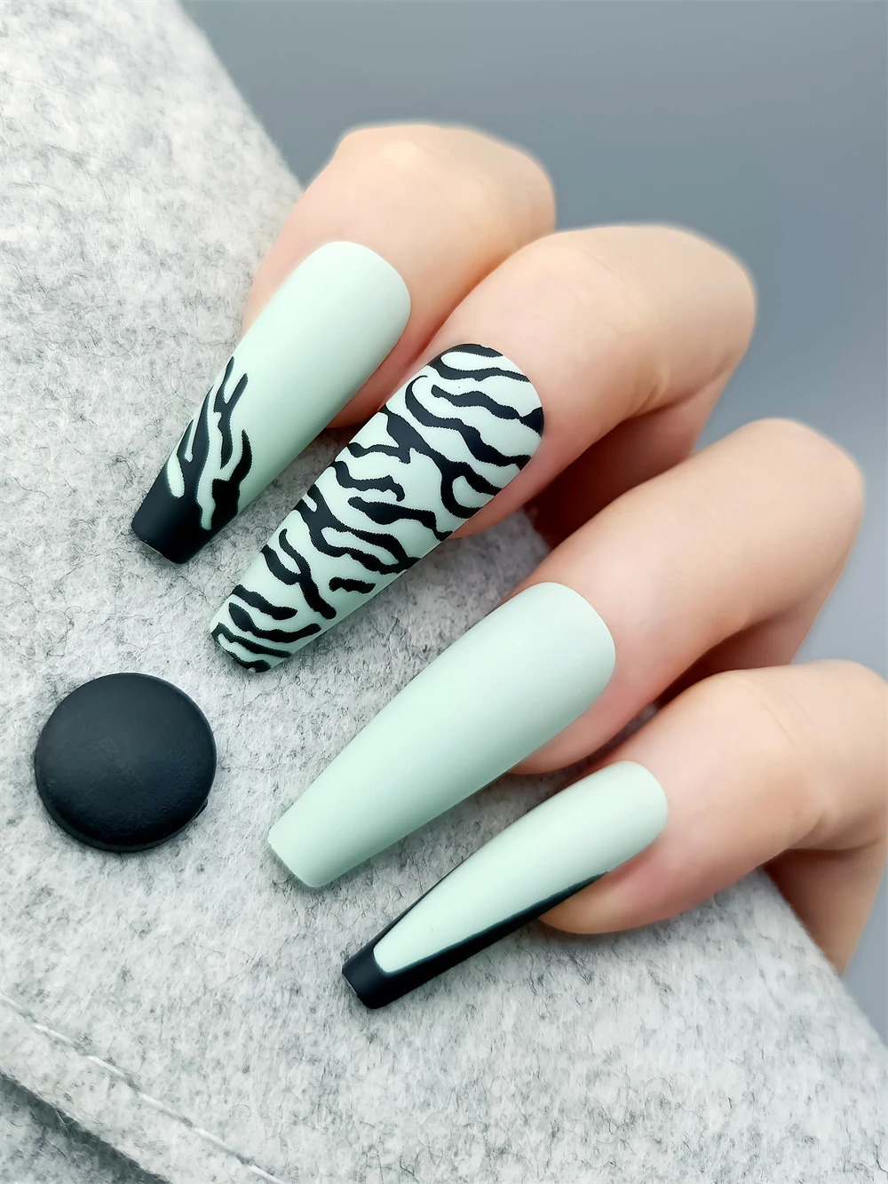 Green And Black Zebra Print