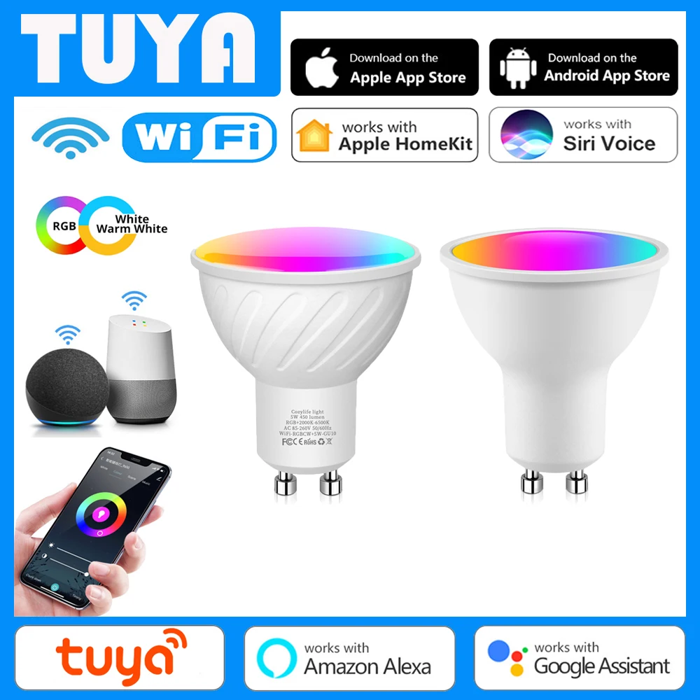 1-4Pcs-GU10-Spotlight-Light-Bulb-Tuya-Smart-Life-Homekit-Cozylife-WiFi ...